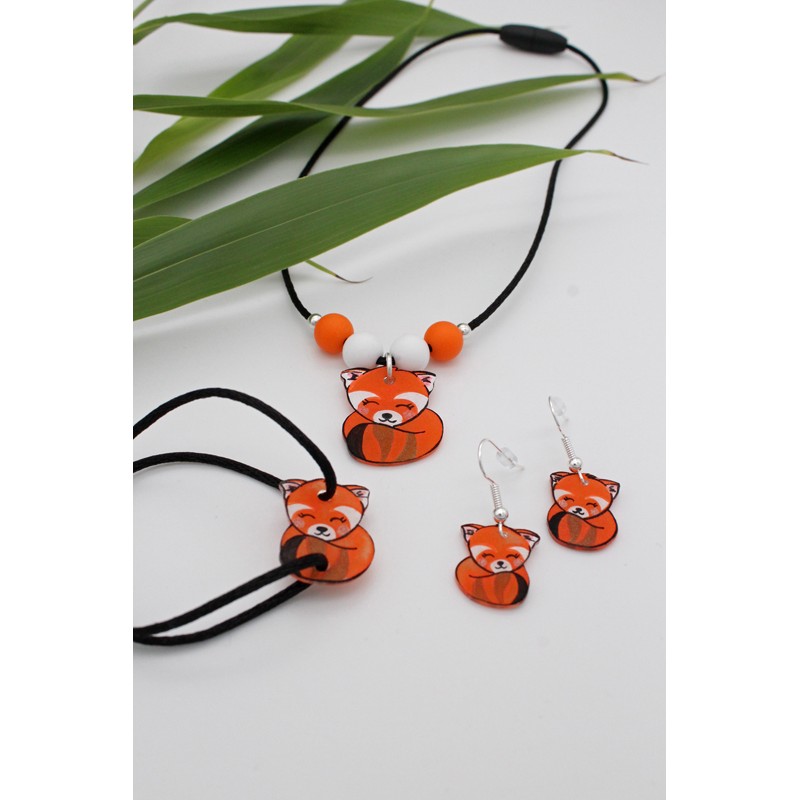 Collier Cordon Panda Roux